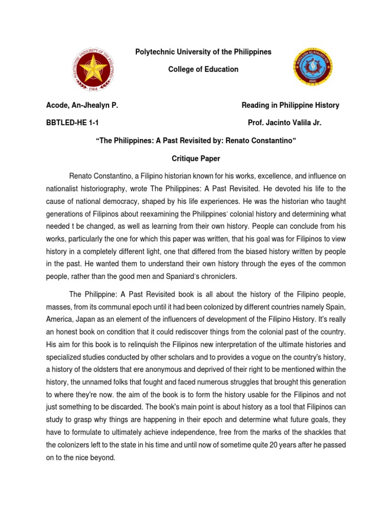 The Philippines A Past Revisited by Rena | PDF