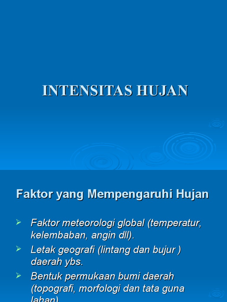 Intensitas Hujan | PDF
