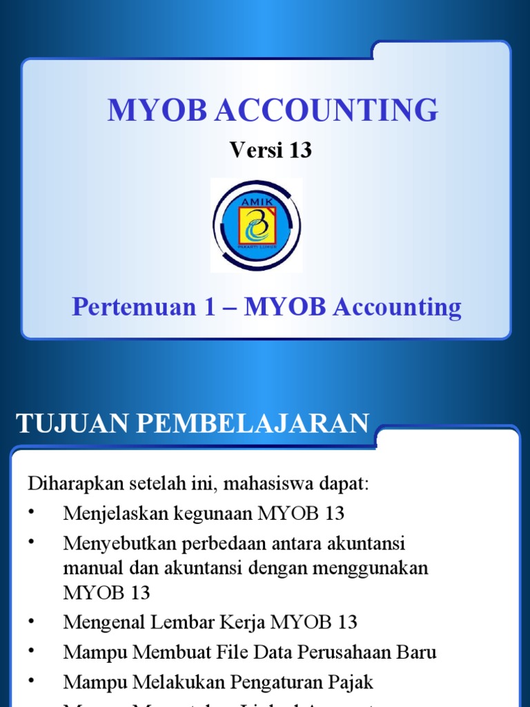 MYOB V13 Pertemuan 1 MYOB Accounting | PDF