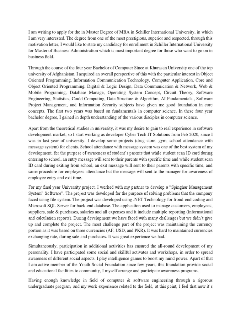 Statement of Purpose | Download Free PDF | Computer Science | Master Of ...