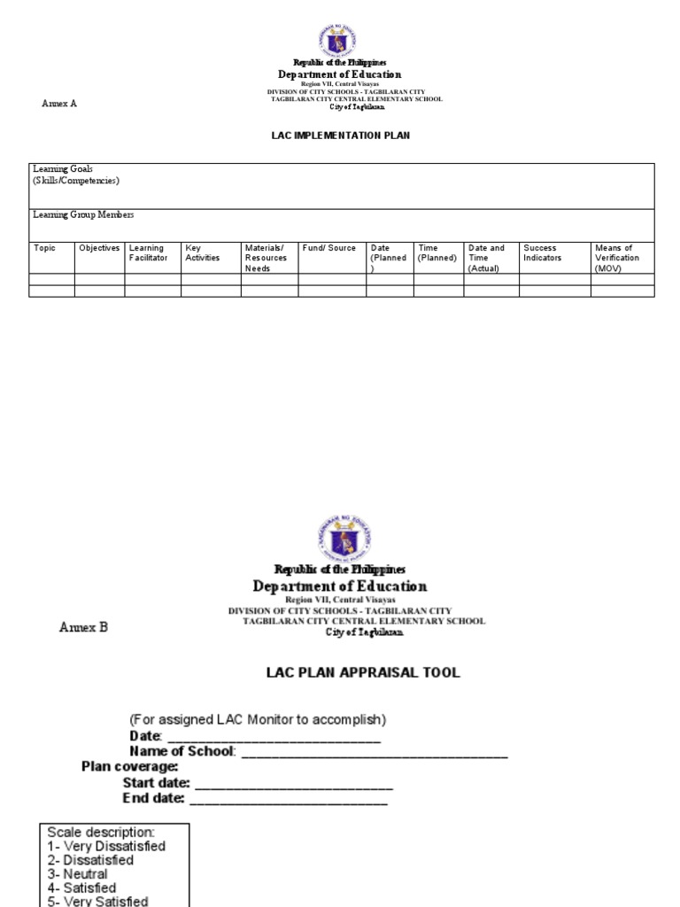 TCCES LAC Tools and Templates | Download Free PDF | Educational ...