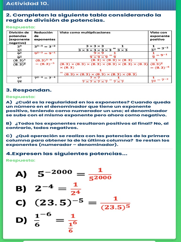 Problemas Con Exponente - Ayuda para Tu Tarea de Matemáticas 2 ...