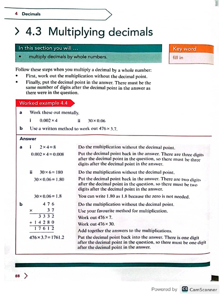 4.3 Multiplying Decimal | PDF