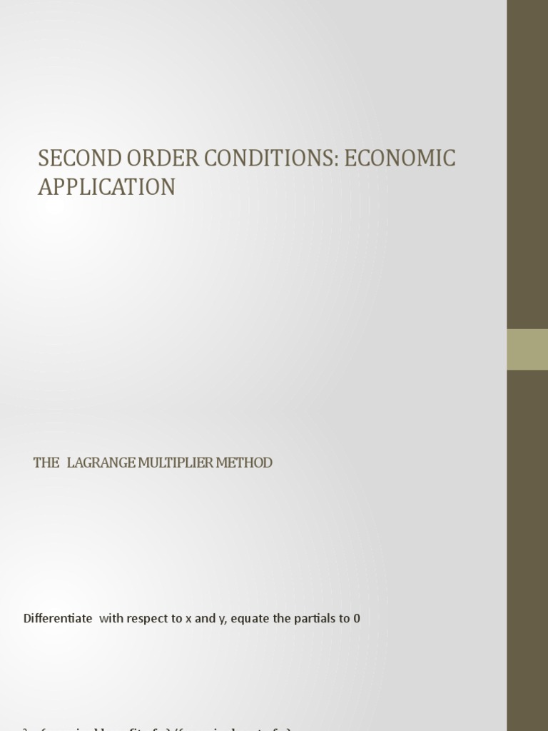 Second Order Conditions Pdf Maxima And Minima Function Mathematics
