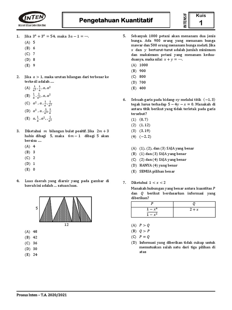 Kuis Matematika dan Logika | PDF