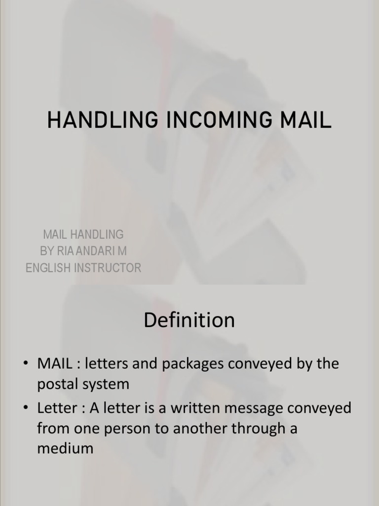 Mail Handling - in | PDF | Mail | Communication