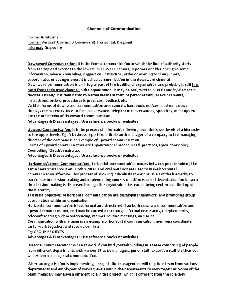 Communication Channels Overview | PDF