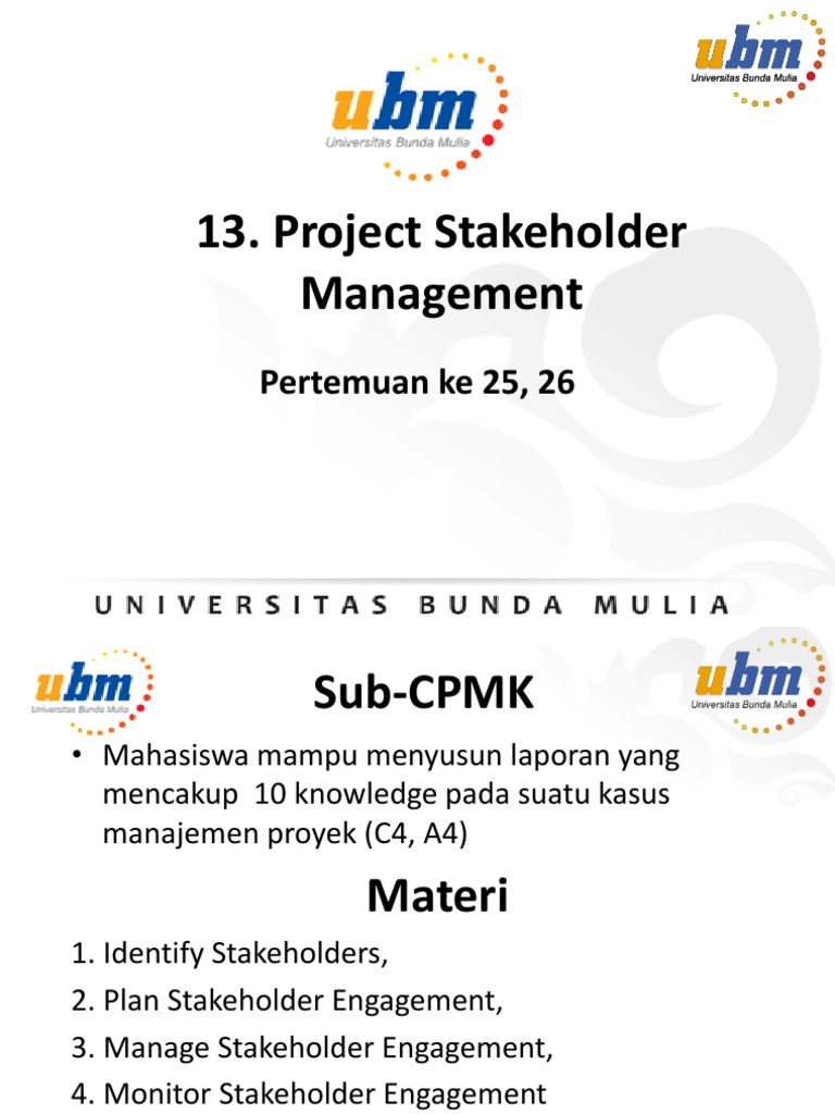 PB13MAT - 13 Project Stakeholder Management | PDF | Project Management ...