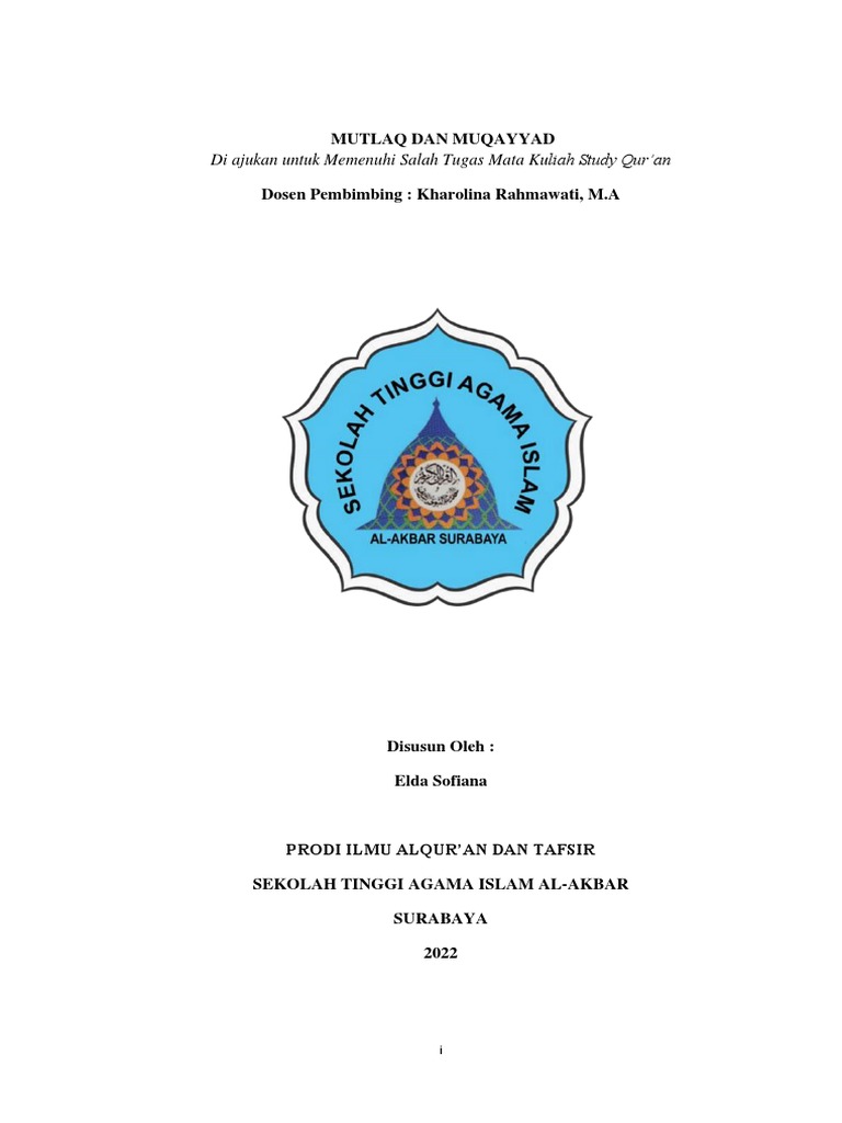MUTLAQ&MUQAYYAD | PDF | Filsafat | Agama & Spiritualitas