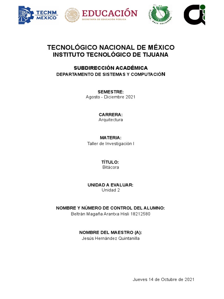 Archivo 3. Bitácora. | PDF