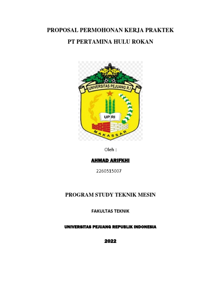 Proposal Kerja Praktek di Pertamina | PDF