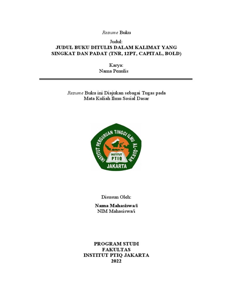 Template Tugas Resume Buku Matkul ISD | PDF