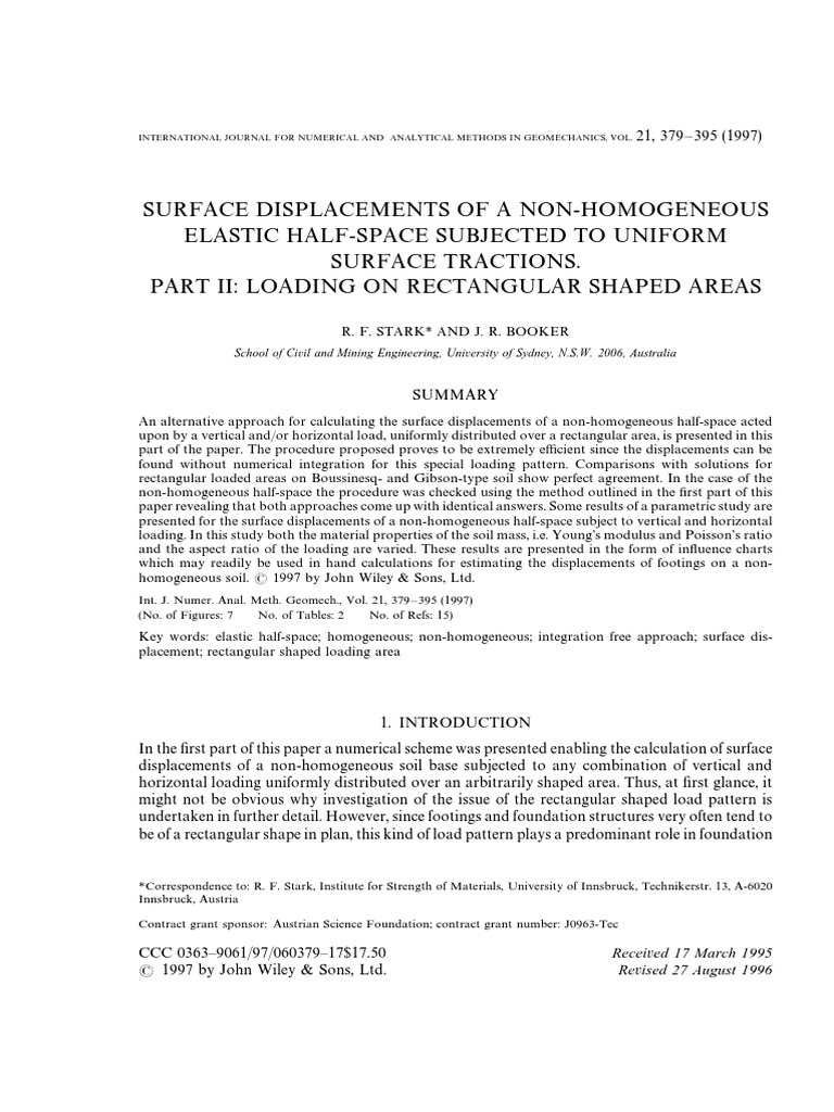 Surface Displacements of A Non-Homogeneous Elastic Half-Space Subjected ...