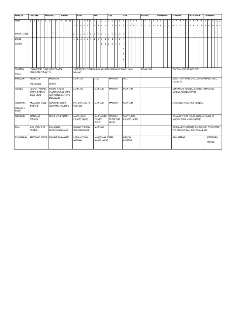 Periodisasi Latihan Netball | PDF | Aerobic Exercise | Endurance