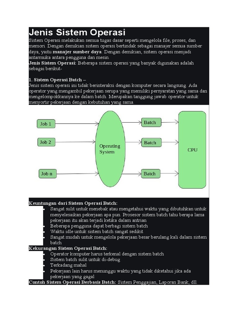 Jenis Sistem Operasi | PDF