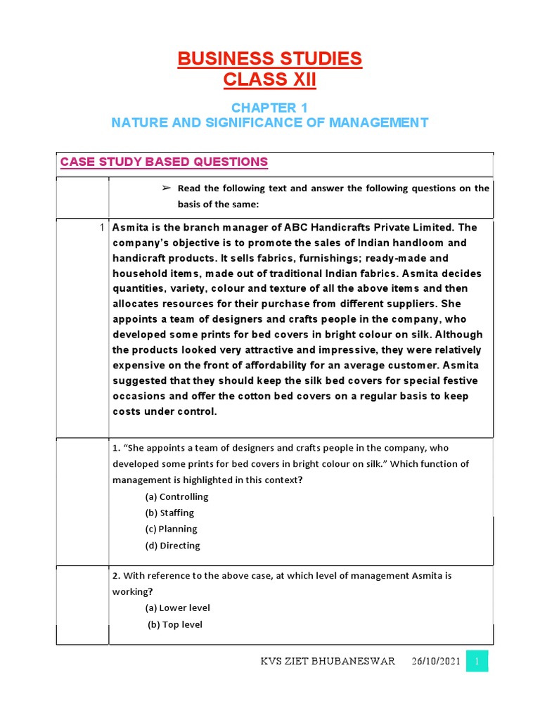 CH 1 BS CBQ | PDF | Marketing | Goal