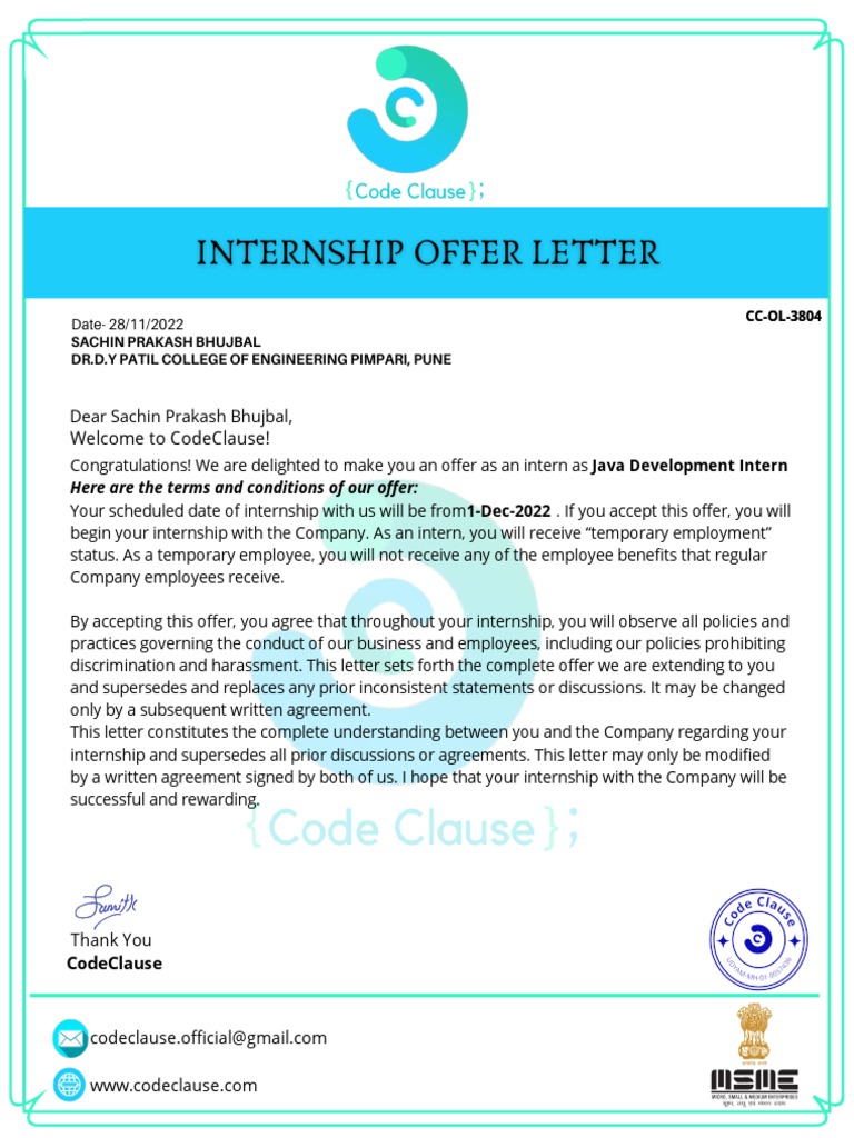 Offer Letter | PDF