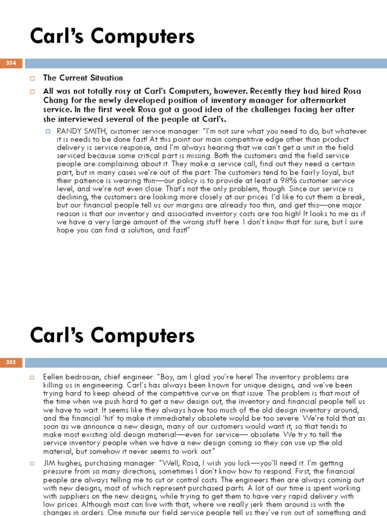 Week 09 PPO Carl's Computer - Inventory EoQ | PDF | Inventory | Economies