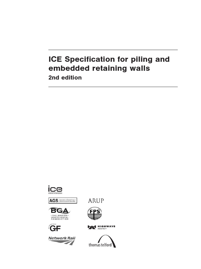 Silo - Tips - Ice Specification For Piling and Embedded Retaining Walls 2nd Edition | PDF ...