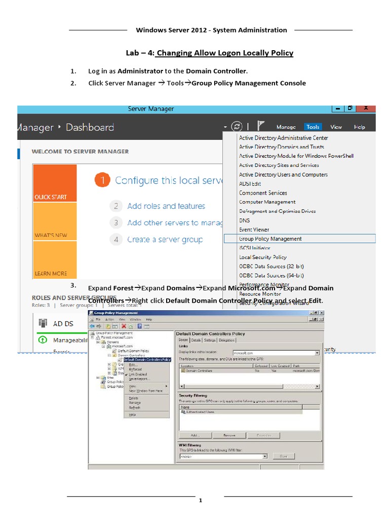 Changing Allow Log On Locally | PDF | Finance & Money Management ...
