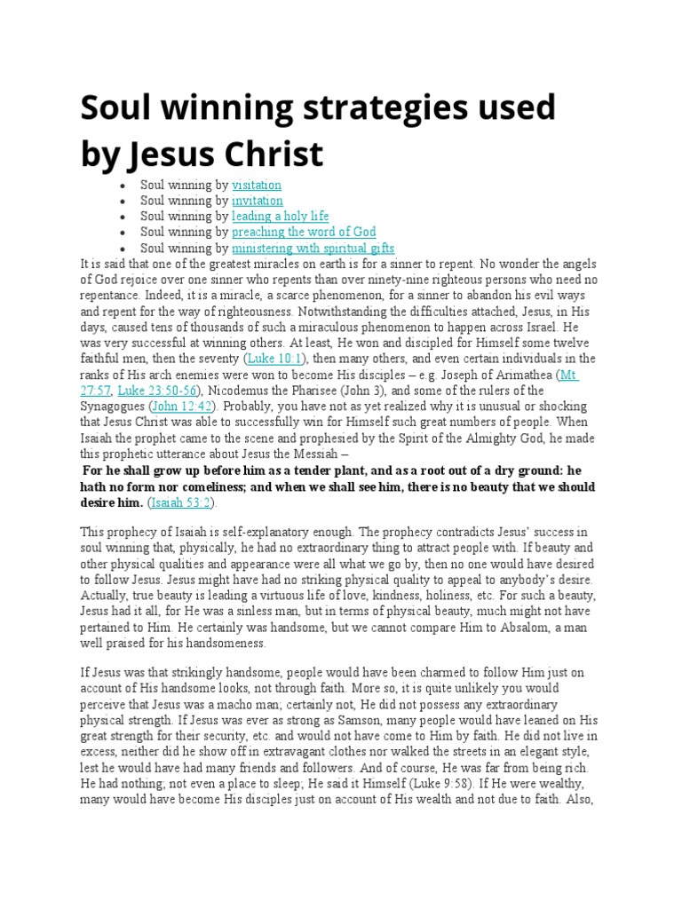 Effective Soul Winning Strategies | PDF | Jesus | Spiritual Gift