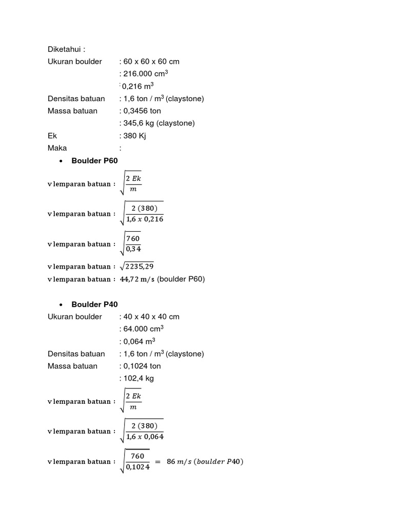 Kecepatan Lemparan Flying Rock | PDF