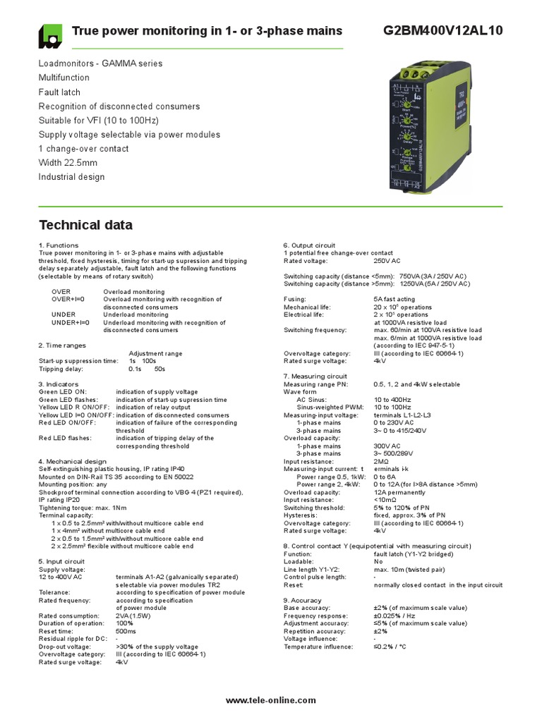 Load Monitoring Device with Advanced Functions for 1- or 3-Phase Power ...
