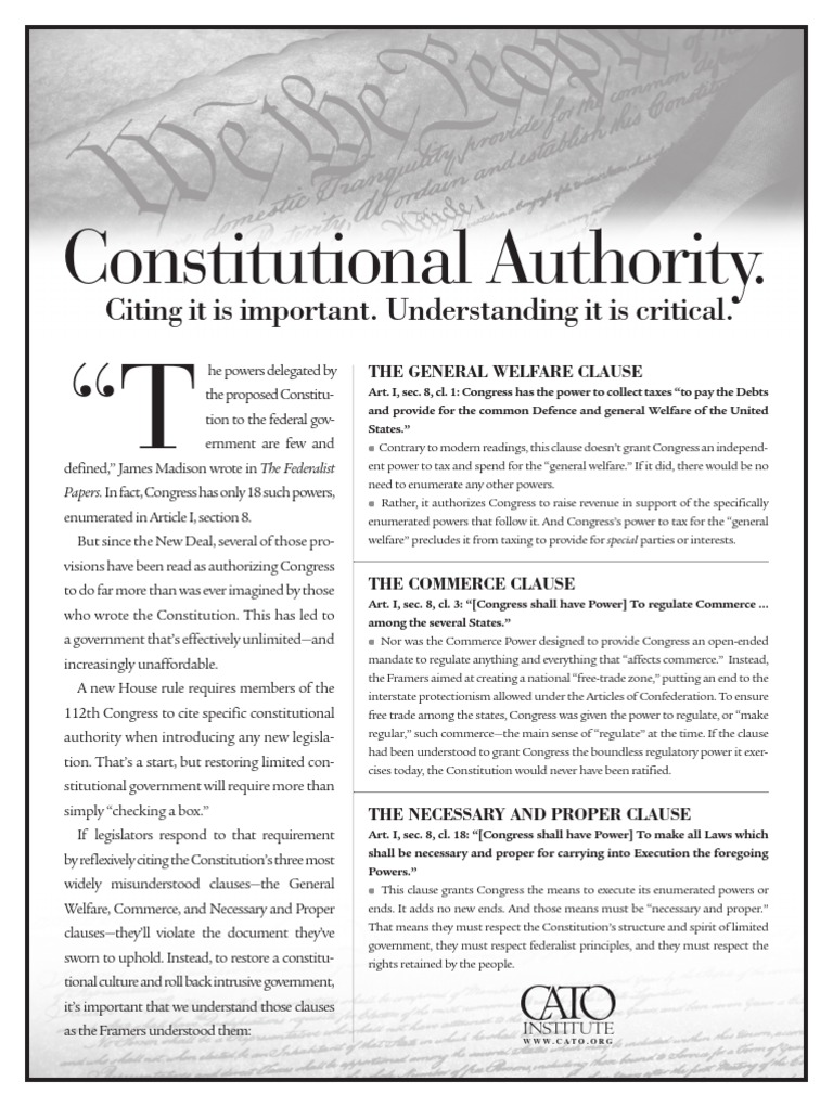 Constitution Ad Politico | PDF | Necessary And Proper Clause | United ...