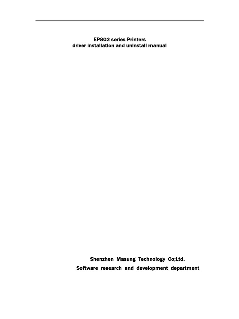 EP802 Printer Driver Installation Guide | PDF | Installation (Computer ...