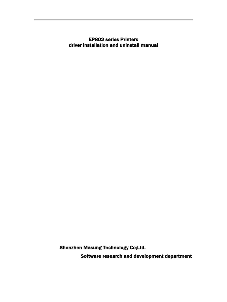 EP802 Printer Driver Manual, Ver20220421 | PDF