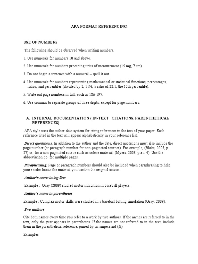 APA Format Referencing Guide | PDF