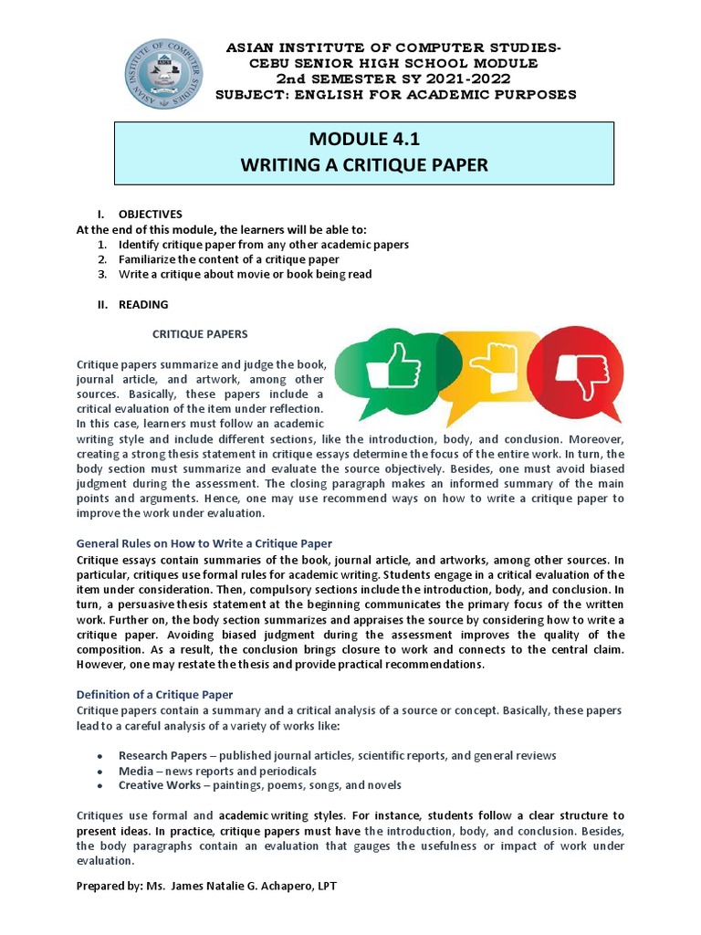 Eap - Module 4.1 | PDF | Essays | Evaluation