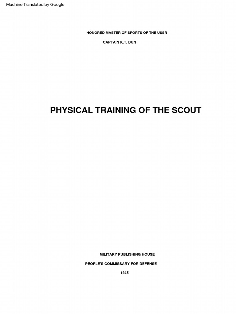 Soviet WW2 Scouts Manual Physical Training | PDF | Reconnaissance ...
