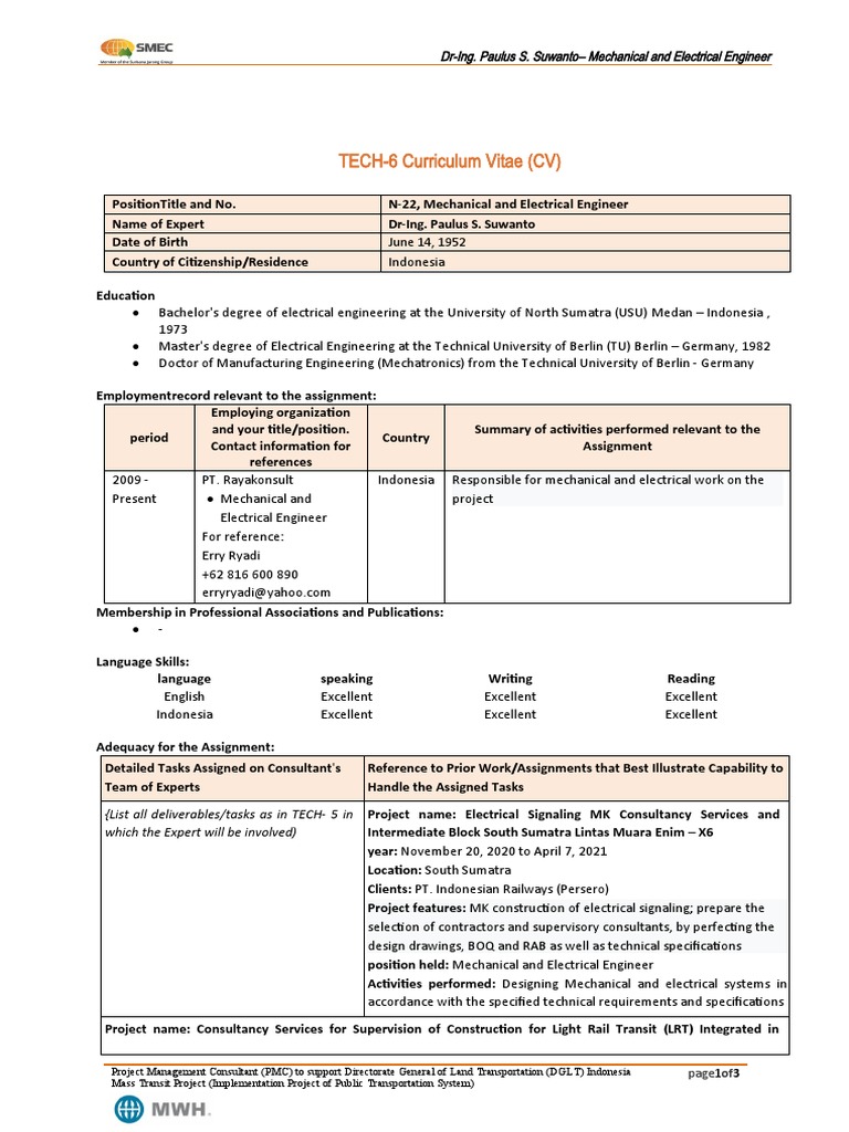 Form Tech 6.1 - Paulus English | PDF | Rail Transport | Specification (Technical Standard)