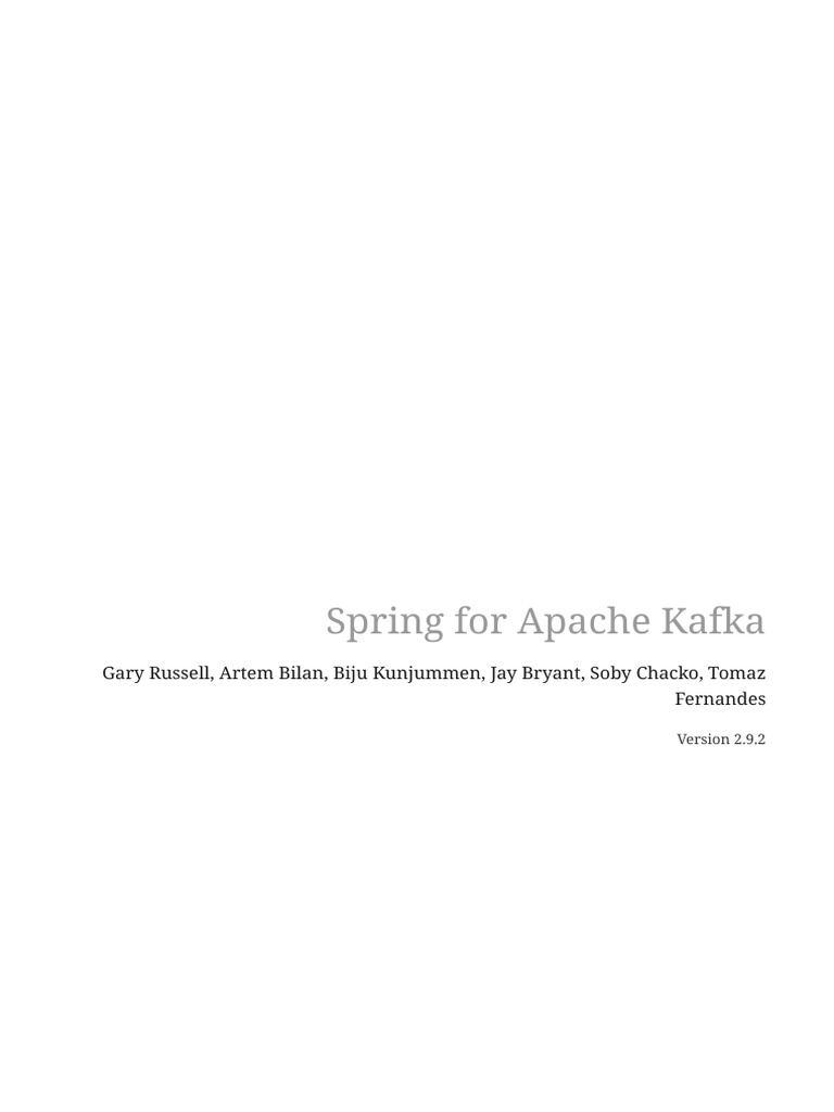 Spring Kafka Reference | PDF | Computer Architecture | Computer Science