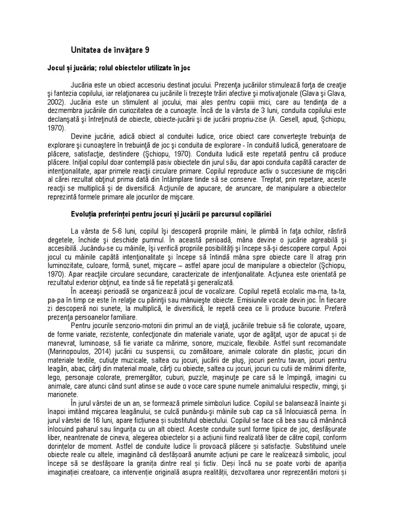 Jocul Si Jucaria | PDF