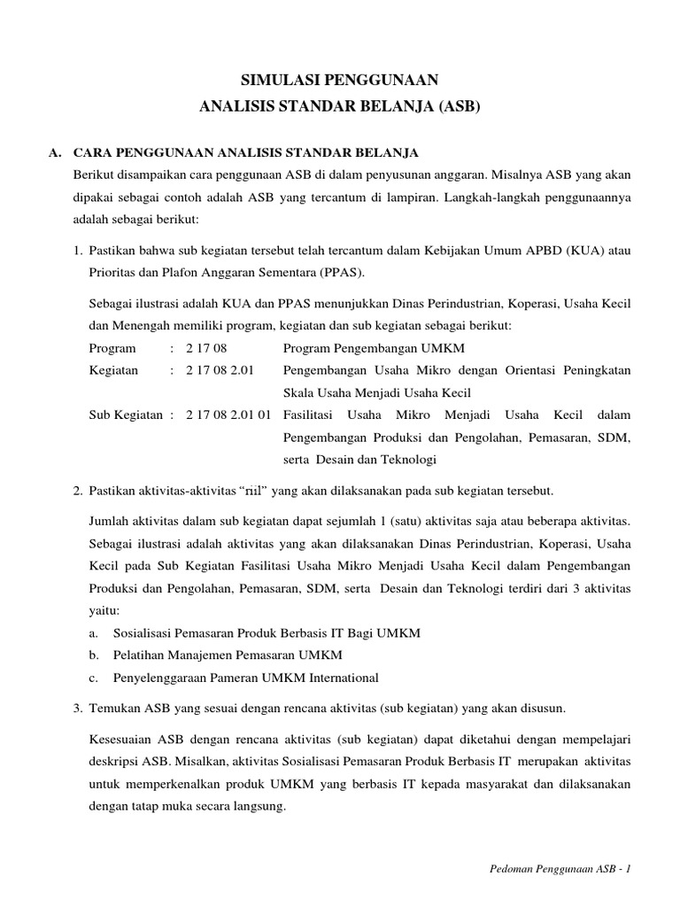 Contoh Pedoman Penggunaan ASB Bali | PDF