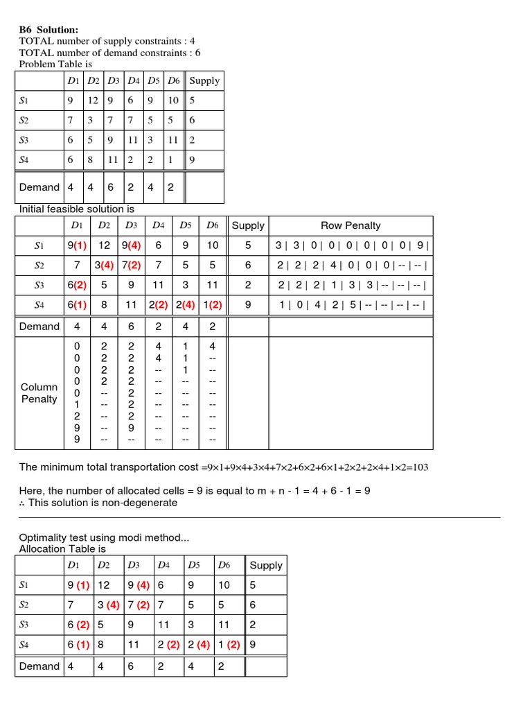 Transport and Assignment Answer | PDF | Numerical Analysis | Mathematical Optimization