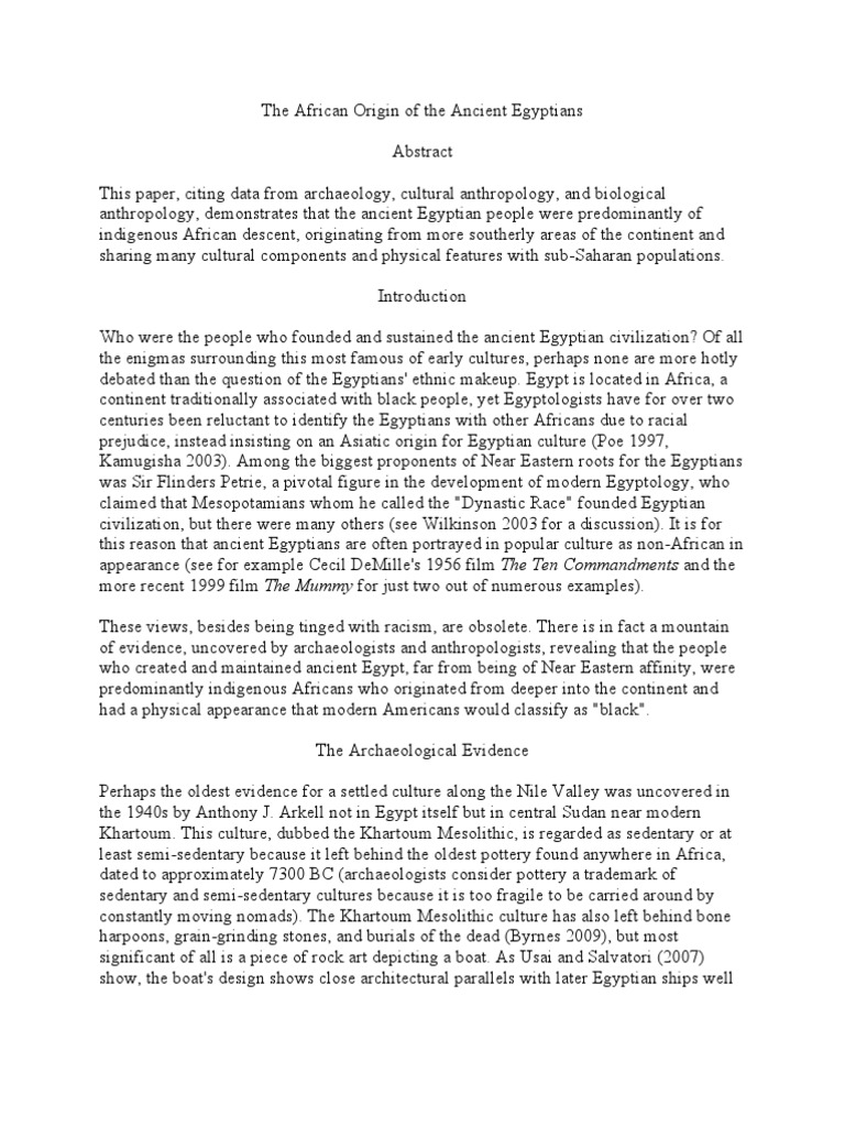 African Origin of The Ancient Egyptians | PDF | Ancient Egypt | Hair