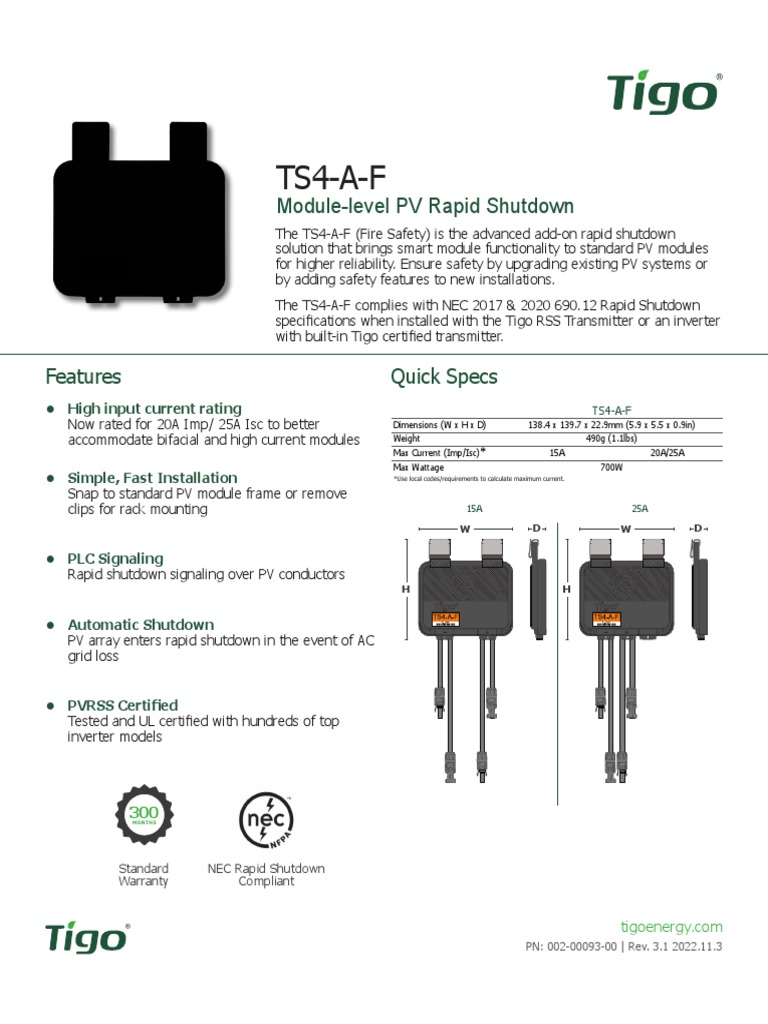 TS4-A-F (700W) (15A and 25A) (Fire Safety Add-On) Datasheet EN | PDF ...
