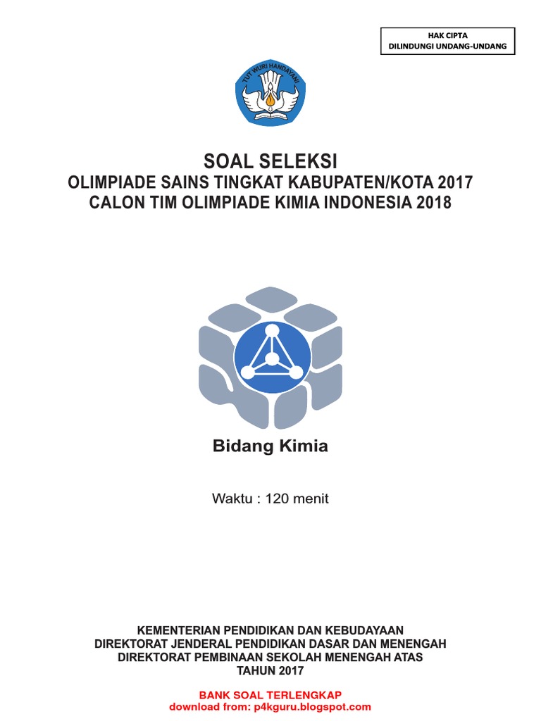 2017 - OSK Kimia SMA - Soal Dan Kunci Jawaban (P4kguru - Blogspot.com) | PDF