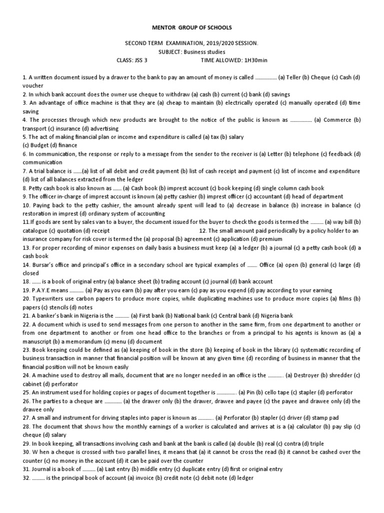 js3 Bus Study 2nd Term | PDF | Money | Financial Services