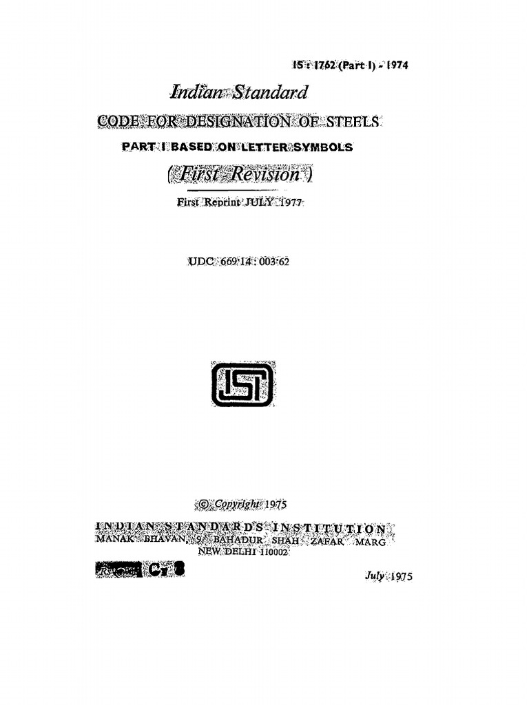 Is - 1762 | PDF | Steel | Alloy