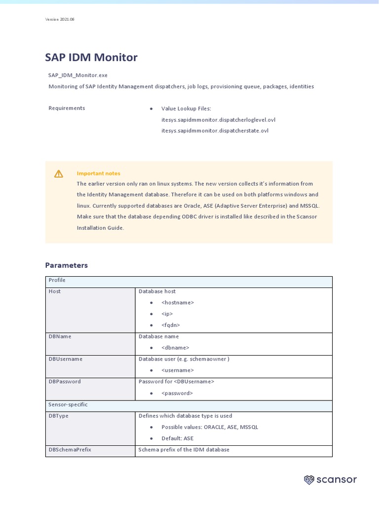 Sap Idm Monitor | PDF | Microsoft Sql Server | Databases Sap Idm Monitor | PDF | Microsoft Sql Server | Databases