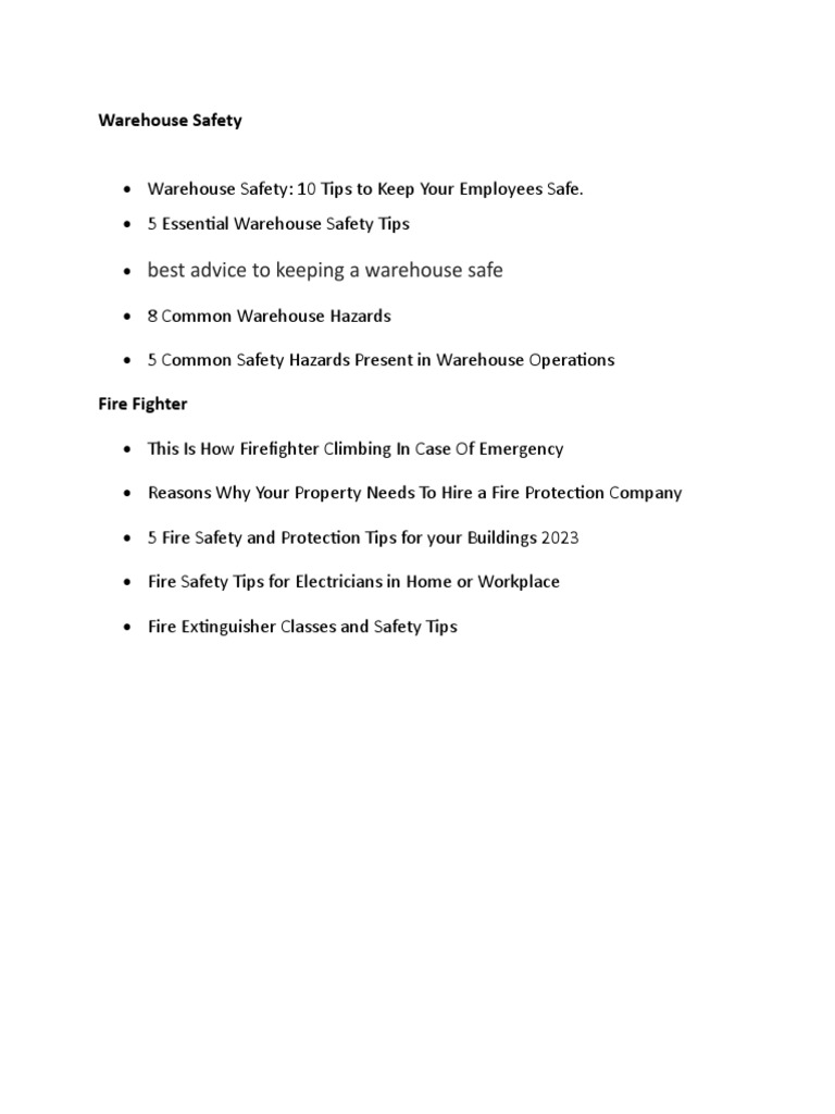 Warehouse Safety | PDF