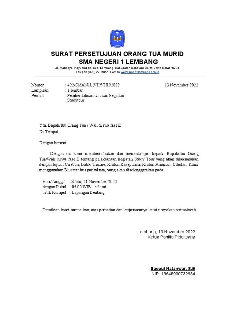 Contoh Surat Perizinan By Agresta Pdf
