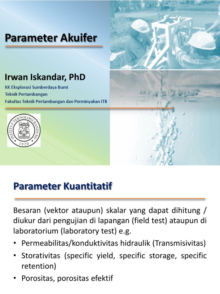Materi Perkuliahan Pengujian Parameter Aquifer | PDF
