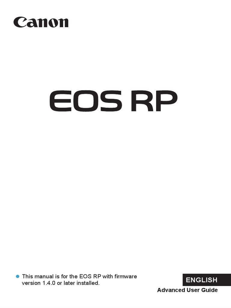 Canon EOS RP Advanced User Guide en | PDF | Exposure (Photography) | Camera