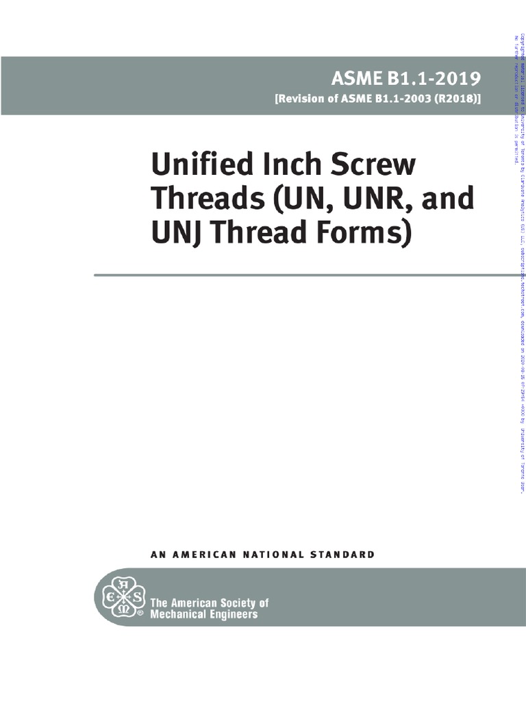 Asme B1.1 2019 | PDF