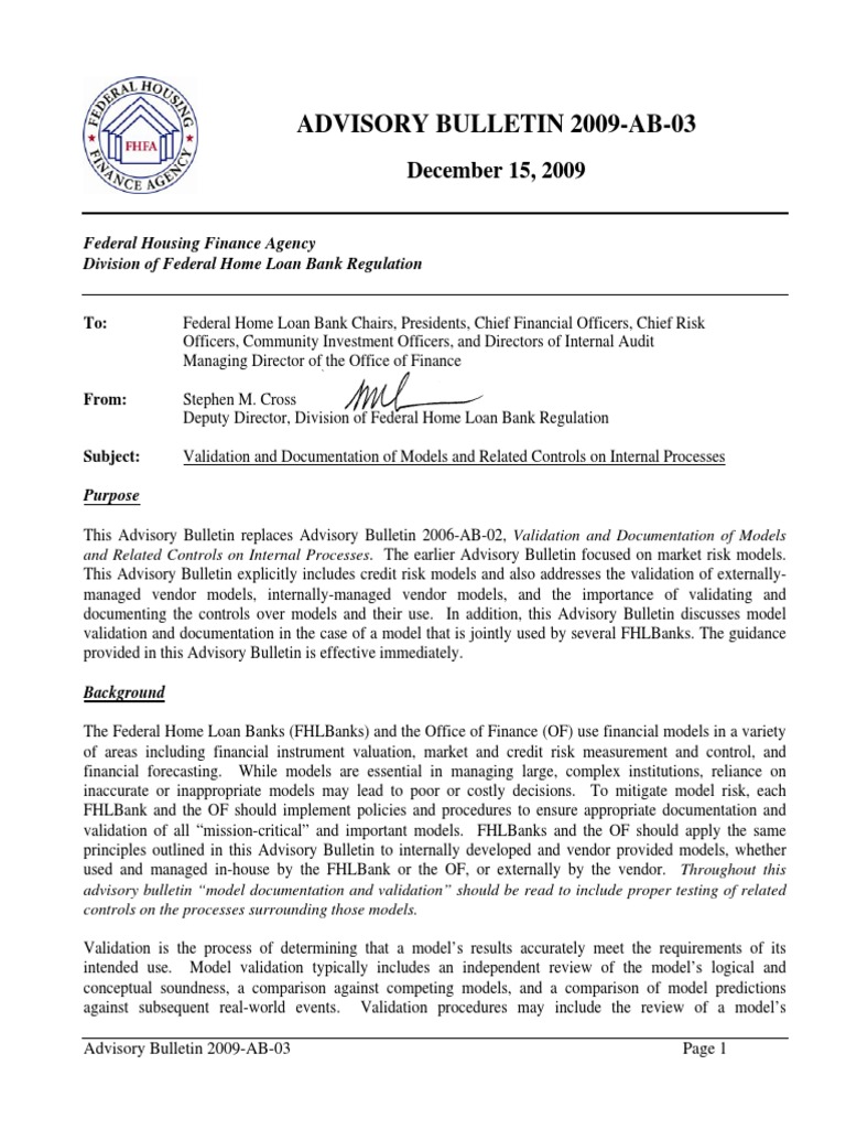 Model Validation Guidance for FHLBanks | PDF | Valuation (Finance ...